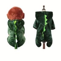 China Pet Dog Halloween Cute Dinosaur Shape Warm Fleece Jumpsuits Small Medium Dogs Puppy Hoodies Chihuahua Yorkshire Costume Coats for sale