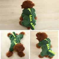 China Pet Dog Halloween Cute Dinosaur Shape Warm Fleece Jumpsuits Small Medium Dogs Puppy Hoodies Chihuahua Yorkshire Costume Coats for sale