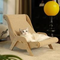 China Small Indoor Wood Cat Lounge Chair Hammock Bed with Raised Cot Scratcher for Cats Puppy and Rabbits Bunny for sale