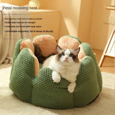China Winter Modern Pet Cat Bed Thickened Fleece Kennel Pad with Cotton Fill for Indoor Use for Bedroom Office or Living Room for sale