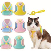 China Dual-Color Reflective Dog Harness Leash Set Breathable Cloth Cute Comfortable Chest Straps Pet Accessories for Birthday for sale