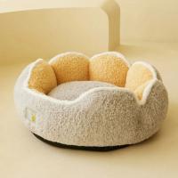 China Luxury Modern Donut Style Dog Cat Bed Large Plush Soft Washable Sofa with Dots Cotton Filled Indoor Bedroom Pets Accessory for sale