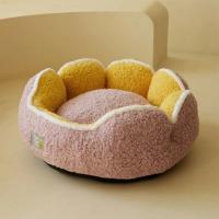 China Luxury Modern Donut Style Dog Cat Bed Large Plush Soft Washable Sofa with Dots Cotton Filled Indoor Bedroom Pets Accessory for sale