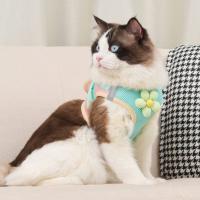 China Dual-Color Reflective Dog Harness and Leash Set Breathable Chest Straps for Small Cats Pet Accessories for Halloween Christmas for sale