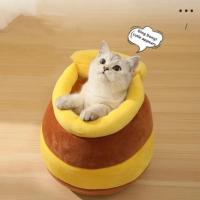 China New Cat Nest Corduroy Modern Super Soft Comfortable Removable Skin-friendly Portable Collapsible Kitten Bed Inner Pad Pet for sale