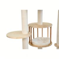 China Luxury Solid Wood Multi-Level Cat Tower with Sisal Scratching Post Premium Pet Condos Large Christmas Toy Cat Climbing Frame for sale