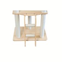 China Luxury Solid Wood Multi-Level Cat Tower with Sisal Scratching Post Premium Pet Condos Large Christmas Toy Cat Climbing Frame for sale