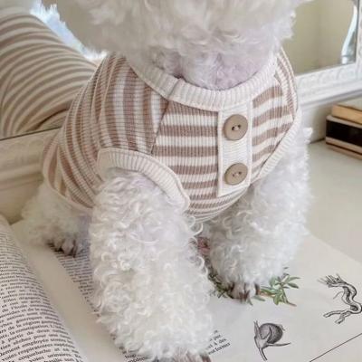 China New Summer Soft Polyester Pet Dog Sweatshirt Small Puppy Stripes Halloween Dog Vest Cat Coat Accessory for sale