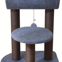 China Hot Sale Eco-Friendly Wool & Sisal Small Cat Scratcher Tree Cat House with Carton Packaging Christmas Gift for sale