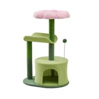 China Large Four Seasons Cat Toy Fluffy Sustainable Plush Material Durable Modern Design Wood Scratcher Pillars Cute Plant Carton for sale