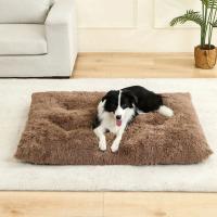 China Soft Long Plush Classic Rectangle Dog & Cat Bed Eco-Friendly Durable 100% Cotton Sofa Style Packed in Carton for sale