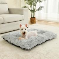 China Soft Long Plush Classic Rectangle Dog & Cat Bed Eco-Friendly Durable 100% Cotton Sofa Style Packed in Carton for sale