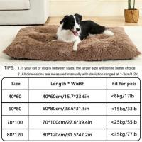 China Soft Long Plush Classic Rectangle Dog & Cat Bed Eco-Friendly Durable 100% Cotton Sofa Style Packed in Carton for sale