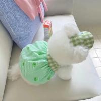 China Summer Lightweight Puppy Blue Plaid Shirt Suspender for Princess Puppies Breathable Dress for Christmas Birthday Cute Teddy for sale