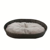 China Home Classic Fashion Modern Wicker Rattan Dog Bed Oval Shape Portable All-Season Outdoor Furniture Carton for sale