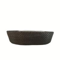 China Home Classic Fashion Modern Wicker Rattan Dog Bed Oval Shape Portable All-Season Outdoor Furniture Carton for sale