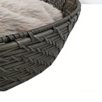 China Home Classic Fashion Modern Wicker Rattan Dog Bed Oval Shape Portable All-Season Outdoor Furniture Carton for sale