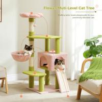 China Cat Tree Cute Cat Tower with Padded Top Perch Comfy Hammock Private Condo Fully Scratching Post and Dangling Bell Ball for sale