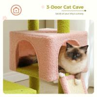 China Cat Tree Cute Cat Tower with Padded Top Perch Comfy Hammock Private Condo Fully Scratching Post and Dangling Bell Ball for sale