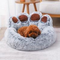 China Dog Bed Cat Pet Sofa Cute Bear Paw Shape Comfortable Cozy Pet Sleeping Beds for Small Medium Large Soft Fluffy Cushion Dog Bed for sale