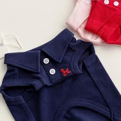 China Polo Shirt for Small Medium Dogs and Cats Striped Cute Comfortable Pullover Summer Cool Pet Costume for sale