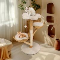 China 110cm Modern Luxury Cat Furniture Solid Wood Activity Center with Sisal Scratching Post Halloween Climbing Tree for Kitties for sale