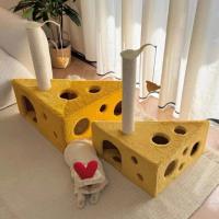 China Cat Tree Tower Cheese Shape Design Detachable Fabric Machine Washable Pet Climbing Tree Tower Sisal Scratching Post Furniture for sale