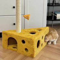 China Cat Tree Tower Cheese Shape Design Detachable Fabric Machine Washable Pet Climbing Tree Tower Sisal Scratching Post Furniture for sale