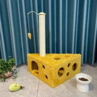 China Cat Tree Tower Cheese Shape Design Detachable Fabric Machine Washable Pet Climbing Tree Tower Sisal Scratching Post Furniture for sale