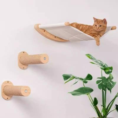 China Multilayer Platform Wall Mounted Cat Climber Tree Post Modern Halloween Cat Climbing Shelves Interactive Toy Carton Packaging for sale