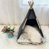 China Simple Dog & Cat Bed Cave Detachable Foldable Suede Print Removable Washable Pet Tent Carton Pack for sale