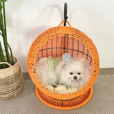 China Cat Cradle Rocking Nest Pet Round Ball Hanging Bed Basket with Plush Interior Cushion Mat Hammock for Dogs Cats Puppy Kitty for sale