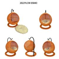China Cat Cradle Rocking Nest Pet Round Ball Hanging Bed Basket with Plush Interior Cushion Mat Hammock for Dogs Cats Puppy Kitty for sale
