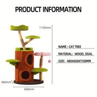 China Tree House Cat Climbing Frame Eco-Friendly 4-Level Solid Wood Carton All Seasons Living Room Does Not Occupy Area Cat Toys for sale