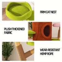 China Tree House Cat Climbing Frame Eco-Friendly 4-Level Solid Wood Carton All Seasons Living Room Does Not Occupy Area Cat Toys for sale