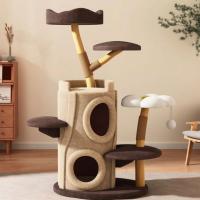 China Tree House Cat Climbing Frame Eco-Friendly 4-Level Solid Wood Carton All Seasons Living Room Does Not Occupy Area Cat Toys for sale
