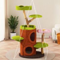 China Tree House Cat Climbing Frame Eco-Friendly 4-Level Solid Wood Carton All Seasons Living Room Does Not Occupy Area Cat Toys for sale