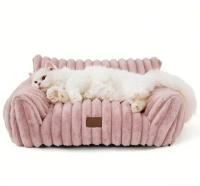 China Minimalist Cream Aesthetic Pet Bed with Eco-Friendly Materials and Customizable Size for Elevated Dog Cot or Cat Relaxation Couch for sale