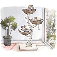 China Stocked cat tree featuring multi level platforms sisal scratching posts and cozy resting areas shipping DHL pet products for sale