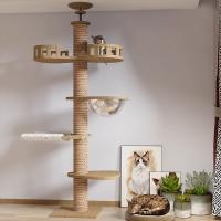 China Pet Products cat tree eco friendly includes hanging toys multi level platform for cats to climb scratch and relax comfortably indoors for sale