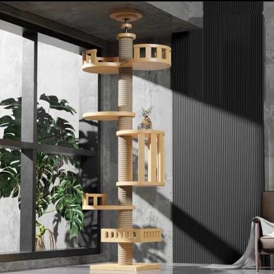 China Pet Products cat tree eco friendly includes hanging toys multi level platform for cats to climb scratch and relax comfortably indoors for sale