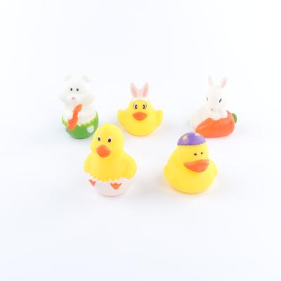 China Custom Logo Yellow Rubber Duck Party Birthday Kid Gift Floating Upright Weighted Rubber Duck Toys for sale