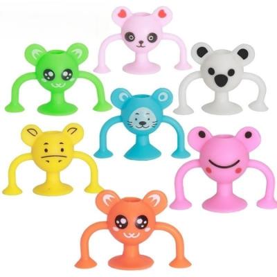 China Lovely Cartoon Figurine Custom Color TPR Rubber Suction Cup Toy Building Blocks for Children Other Educational Toys for sale