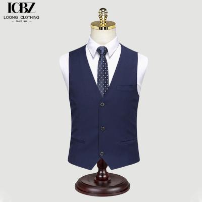 China Dark Blue Single-Breasted Suit Vest for Men Professional Formal Wear S-10XL Custom for sale