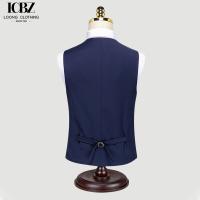 China Dark Blue Single-Breasted Suit Vest for Men Professional Formal Wear S-10XL Custom for sale