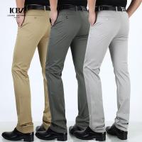 China Men's Black Cargo Trousers Straight Fit Chino Office Pants Cotton Polyester Size M to 8XL for sale