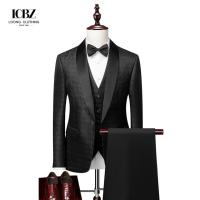 China LCBZ Spring Autumn Men's Suit Set 2 Piece Regular Length Zipper Fly Business Formal Wear for sale