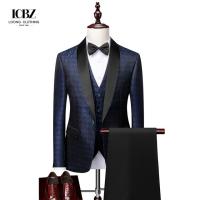 China LCBZ Spring Autumn Men's Suit Set 2 Piece Regular Length Zipper Fly Business Formal Wear for sale