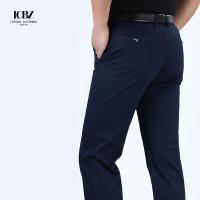 China Men's Black Cargo Trousers Straight Fit Chino Office Pants Cotton Polyester Size M to 8XL for sale