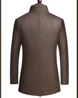 China Men's Double Collar Winter Wool Long Coat with Removable Waistcoat Custom Slim Fit 50 for sale